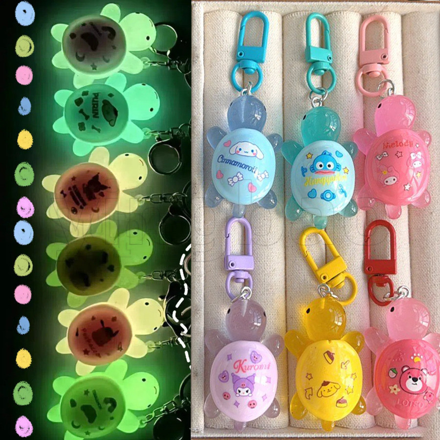 Luminous Sanrio printed Small Turtle Creative Pendant Cartoon Keychain ...