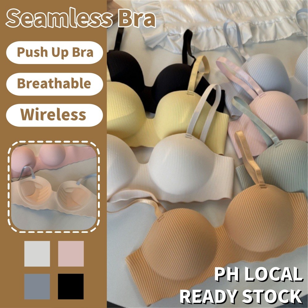 Push Up Bra Sweet Cute Seamless Student Bra Thin Padded Girl Underwear ...