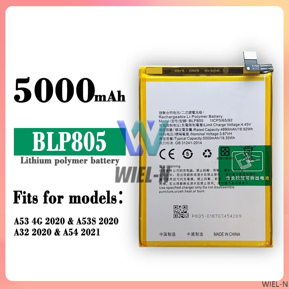 BLP805 For OPPO A53 2020 A32 A54 A74 A53S A16 A16S 5000mAh mobile phone ...