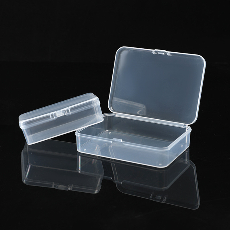 5 Pieces Rectangular Small Plastic Box Transparent Storage Box Plus ...