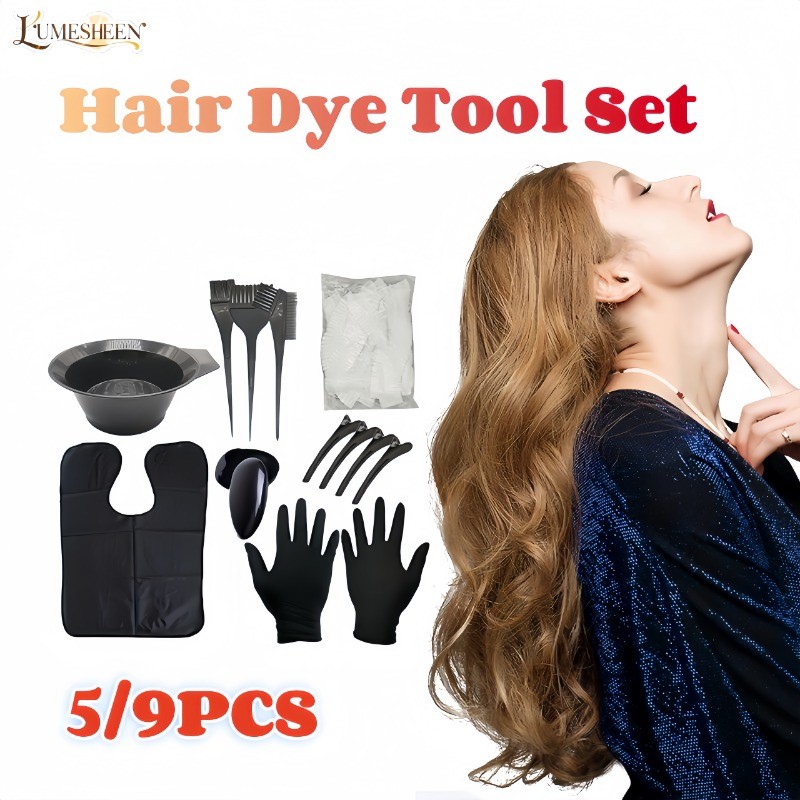 5/9PCS Set Hair Color Tools Mixing Bowl Hair Dye Brush Disposable Hair ...