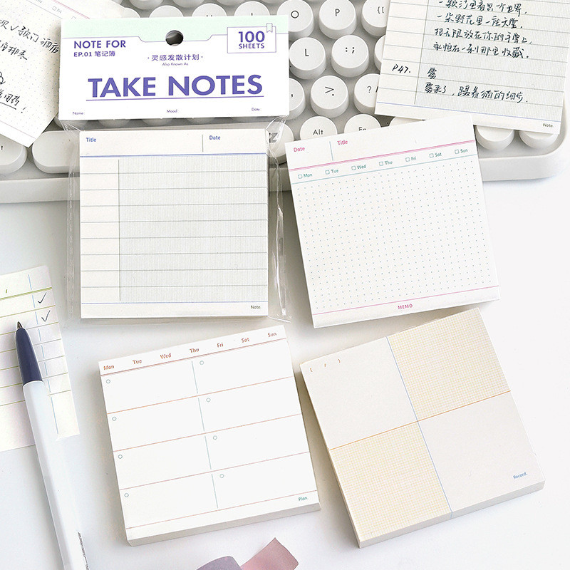 100 pcs to Do List Notepad Daily to Do List Sticky Notes Cute Memo Pad ...