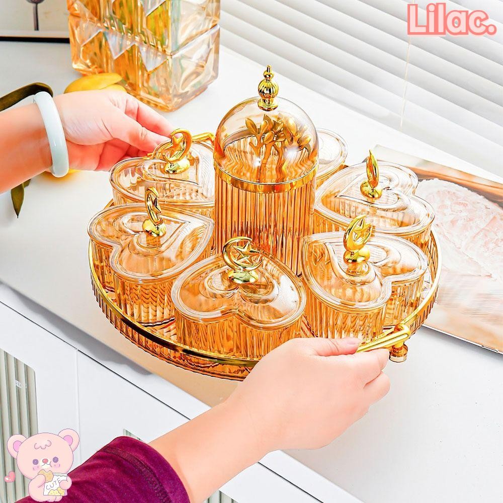 LILAC Fruit Snack Storage Tray, With Cover Transparent Dried Fruit ...