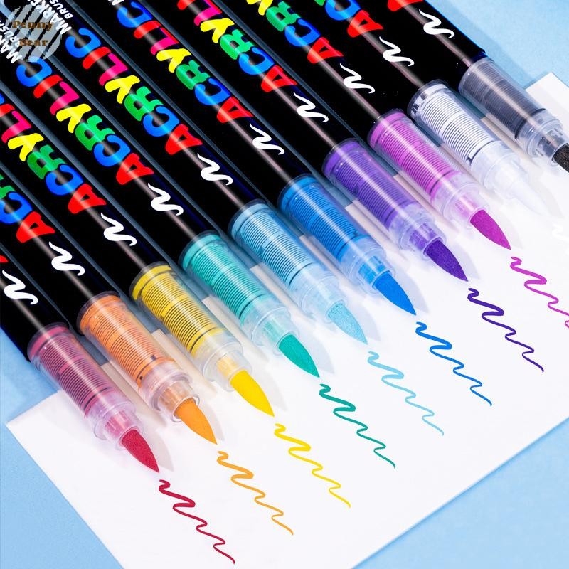 [Penny Bear] Direct Liquid Acrylic Marker Pen Paint Brush Pen Painting Stone Ceramic Glas Wood ...