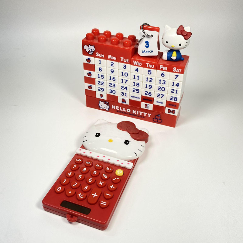 HelloKitty Calculator Cartoon Building Block Perpetual Calendar Desk ...