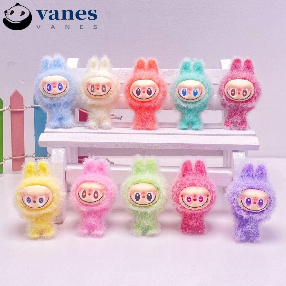 NAESV 10Pcs/Set Standing Labubu Anime Figure, Flocking Colorful Labubu ...