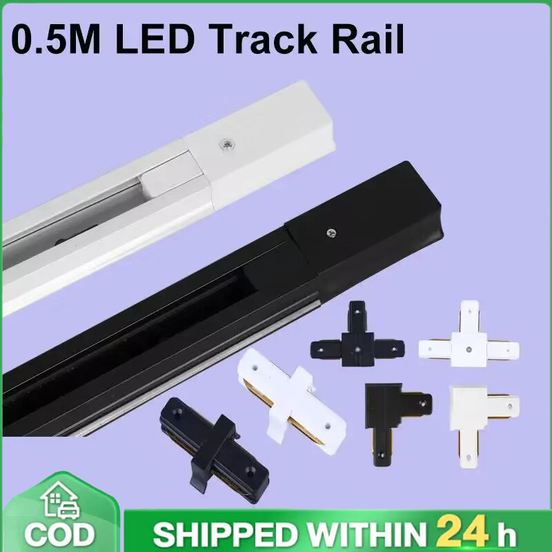 Led Track Rail Fitting Aluminum 0.5M Rails Jointer I Connector T for ...