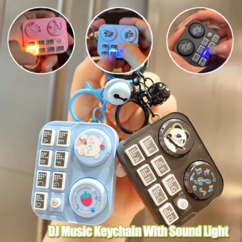 Funny DJ Machine Music Keychain Luminous Sound Stress Relief Toys Bag ...