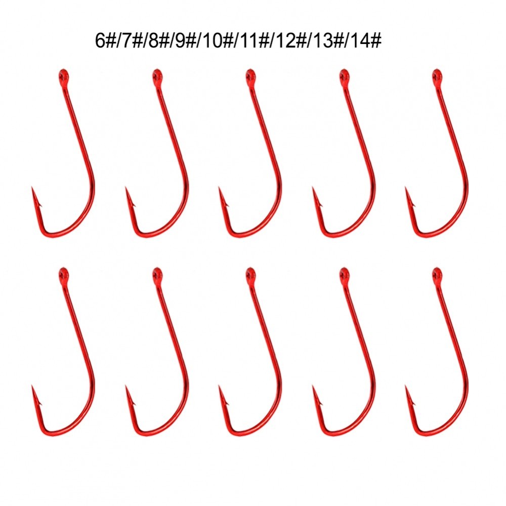 MOTORLAND-PH NEW>>Fishing Hooks Pack of Ten with Long Shank and Red ...