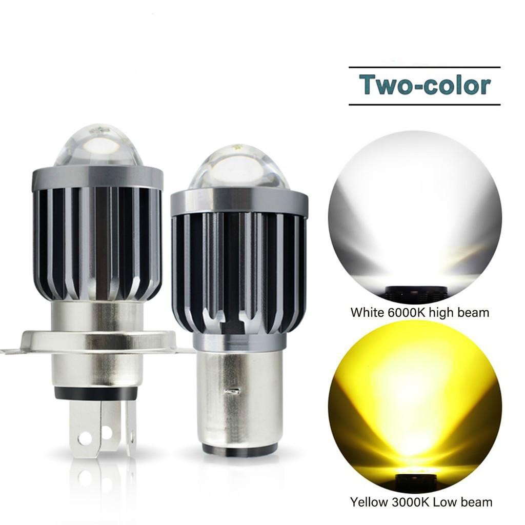 Motorcycle Headlight LED Bulbs H6 BA20D H4 PX15D with Lens Two-color Hi ...