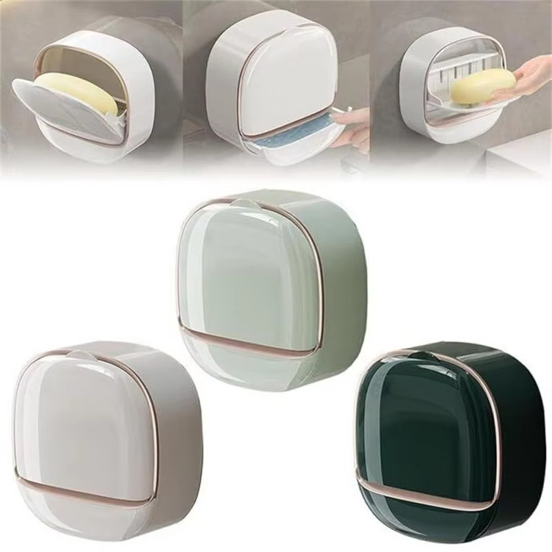 Soap Holder Drain Soap Storage Box Household Laundry Soap Rack Wall ...