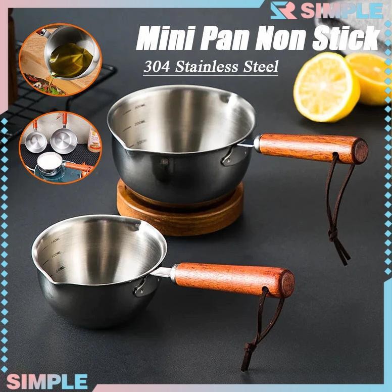 304 Stainless Steel Mini Sauce Pan Non Stick Hot Milk Oil Cooking Pot ...