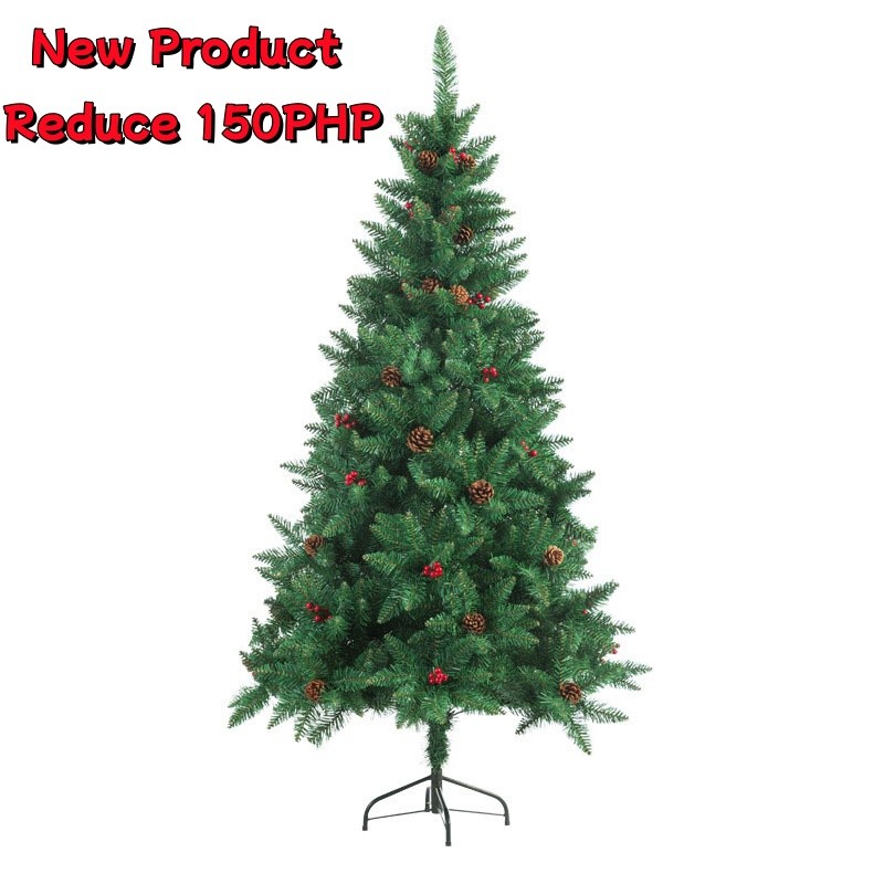 7FT Berry Christmas Tree with Decor Berry Pinecone Metal Stand High ...