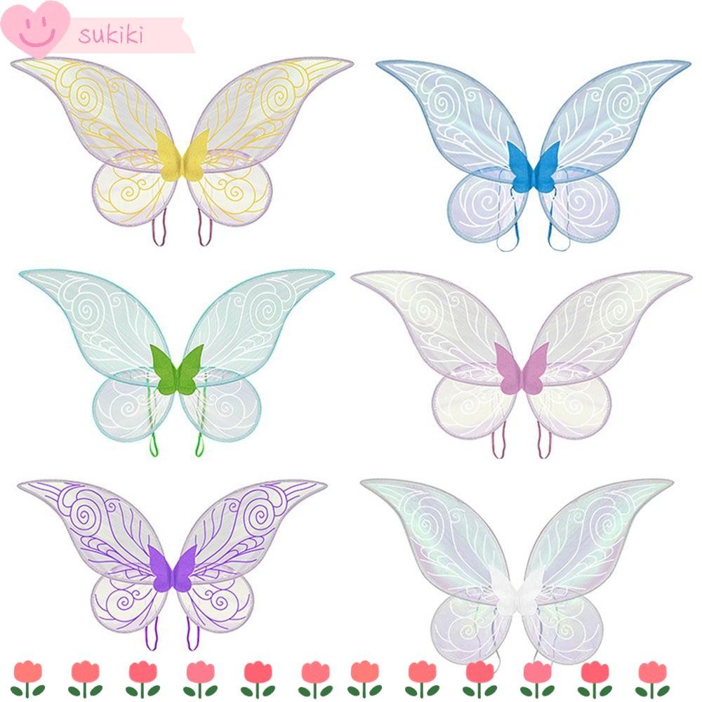 SUKIKI Girls Butterfly Wings, Party Favor Gift Sparkling Adults Fairy ...
