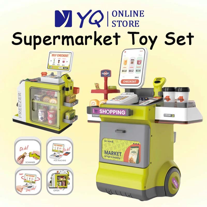 Cashier Toy for Girl Big Supermarket Set Pretend Cash Register Toy ...