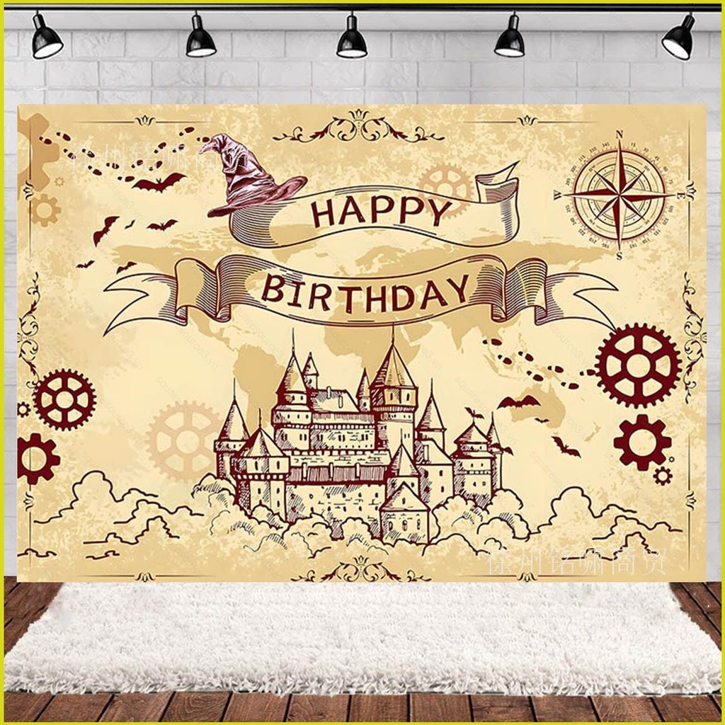 SQ3 Cartoon Magic Castle Harry Potter Kid Birthday Party Photo ...