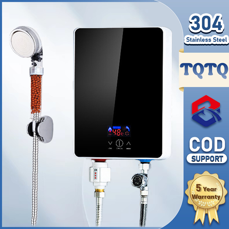 TQTQ Water heater 6000W instant electric Modern LCD Water Heater Shower ...
