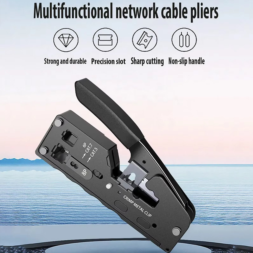 Rj45 Crimping Tool Ethernet Crimping Tool Wire Cutter Crimper For Cat7 ...