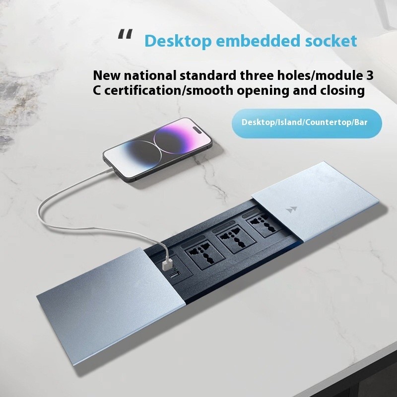 Cross-border Embedded Multimedia Desktop Socket Desk TV Cabinet Hidden ...