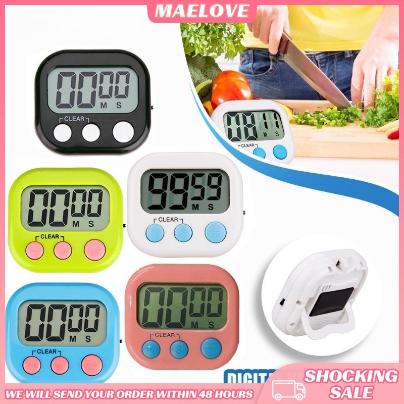 LCD Digital Timer Count Down Up Clock Loud Alarm Magnetic Fitness Timer for Study Cooking Sports ...