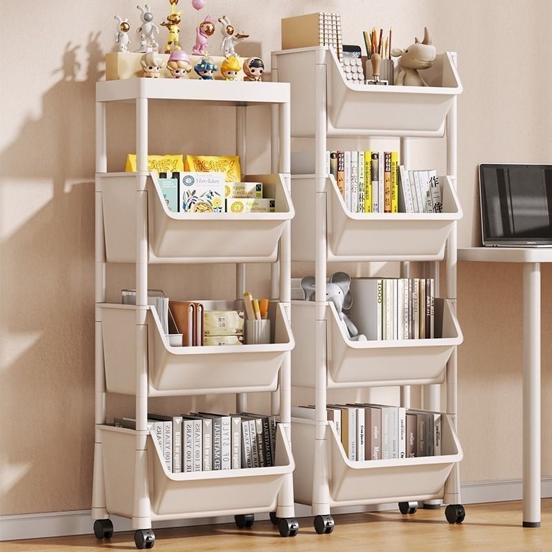 Trolley Cart Organizer Multi-function Large Moving Rack Toy Bookshelf ...