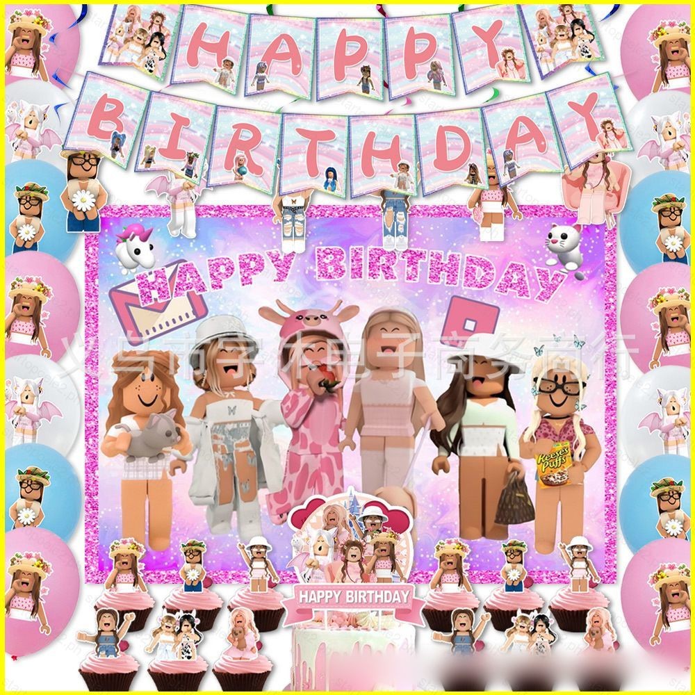 ST2 ROBLOX Theme kids birthday party decorations banner cake topper ...