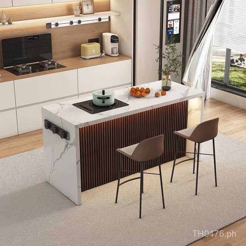 Integrated Dining Table Marble Island Bar Kitchen Open-Style Small ...