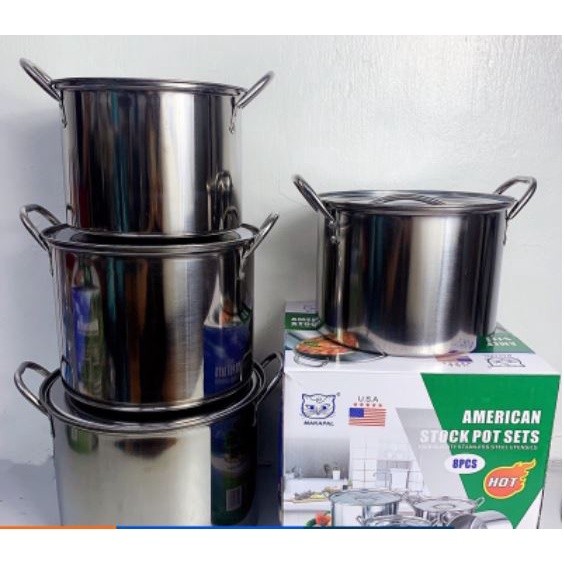Height 20cm COD] High Quality 4 Pieces Set Stainless Steel American ...