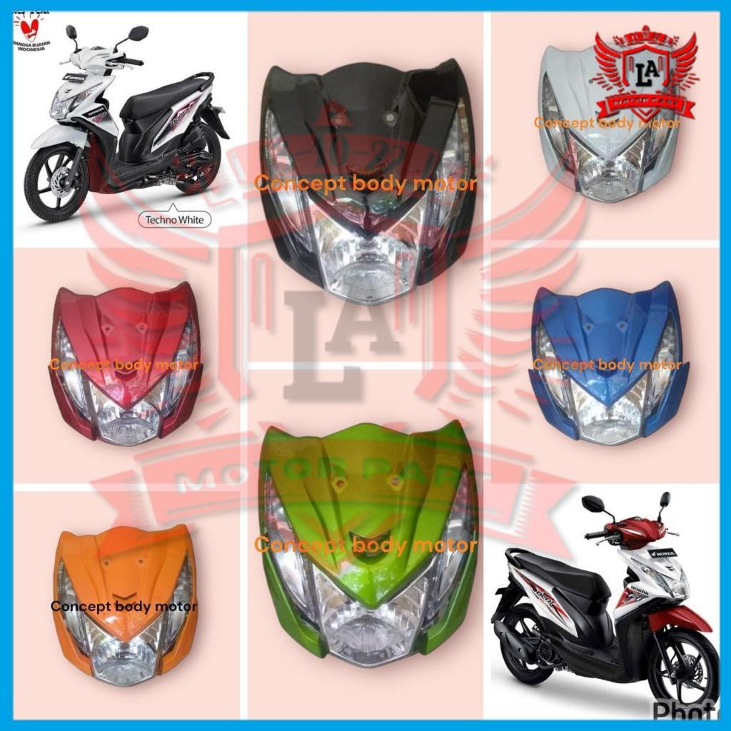 HONDA Front Shield Panel BEAT fi Front Body Cover + Reflector Headlight ...