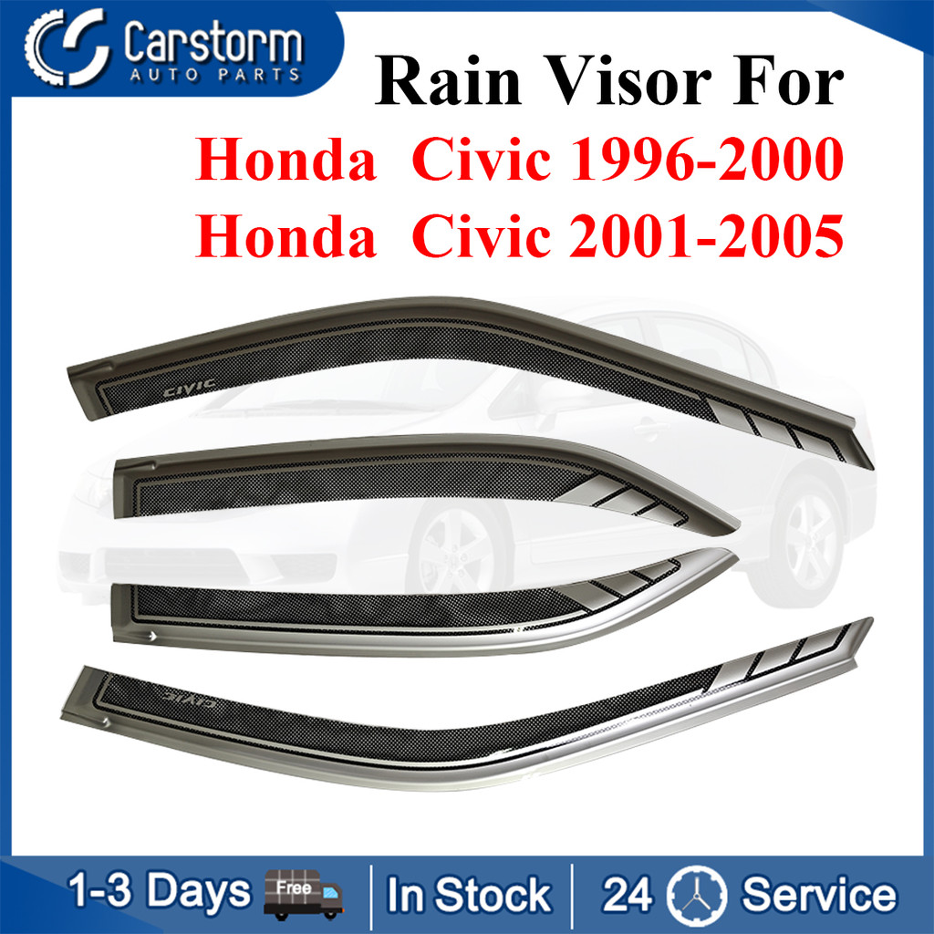 Carstorm Rain Visor For Honda Civic 1996-2000&2001-2005 Rain Guard ...