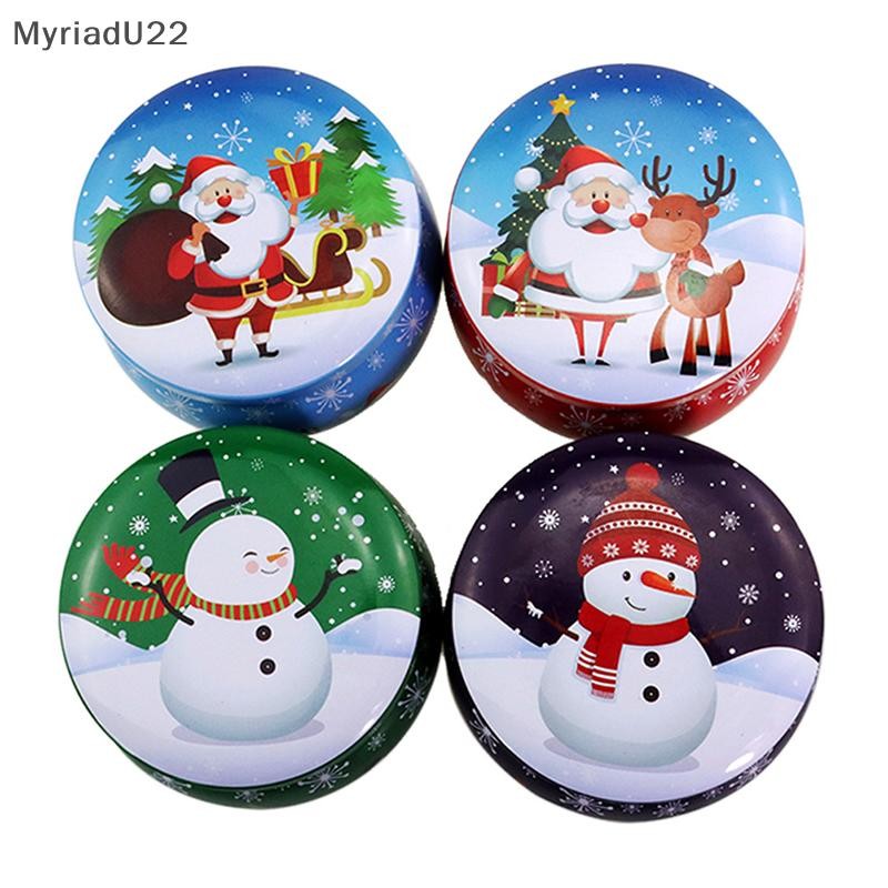MYR Mini Christmas Tinplate Round Candy Tin Can Candy Tin for Gift ...