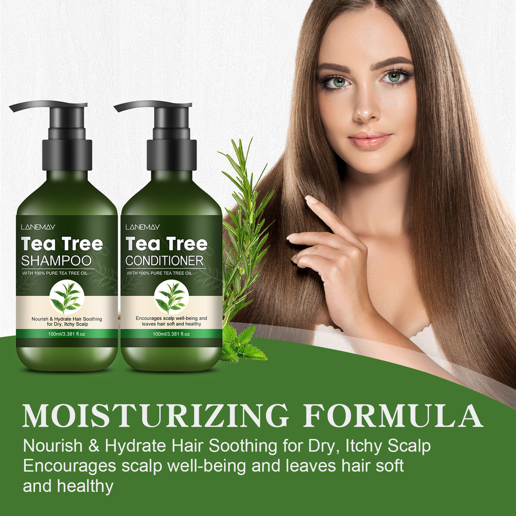 Tea Tree Shampoo & Conditioner Set - Pure Tea Tree Oil for Dry ...
