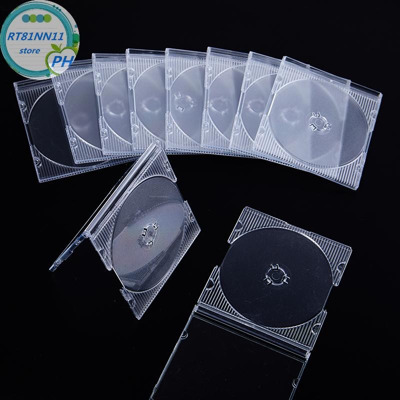 rt81nn11 5/10pcs Household Standard Single Disc Storage Boxes DVD Case CD Case Empty Clear ...