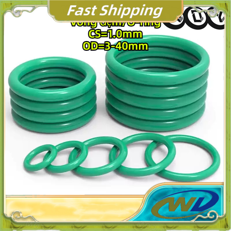 CS1.0mm * OD3-40mm FKM Viton O Ring green O-Ring Gasket Sealing Ring O ...