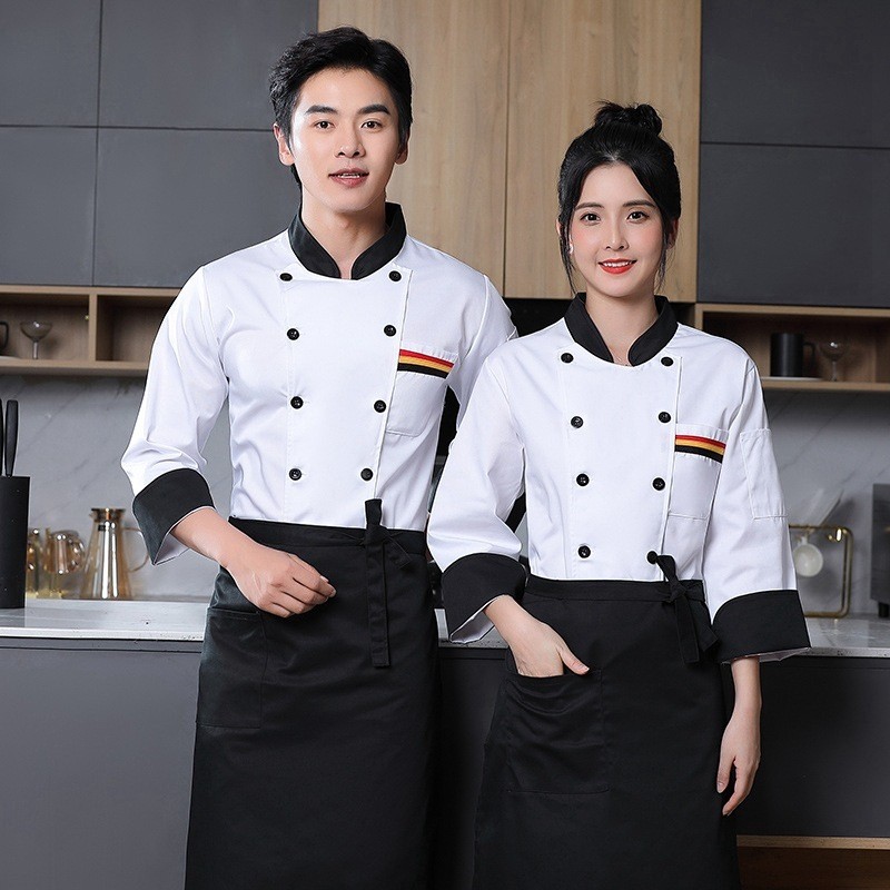 Unisex Chef Uniform Jacket Chef Tops Restaurant Kitchen Baker Work ...