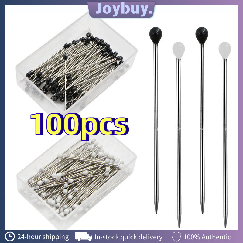 100Pcs/box Black and white color glue head needle decoration with DIY ...