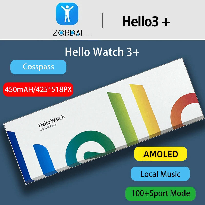 Original Hello Watch 3 Plus Smart Watch Men AMOLED NFC Compass ...