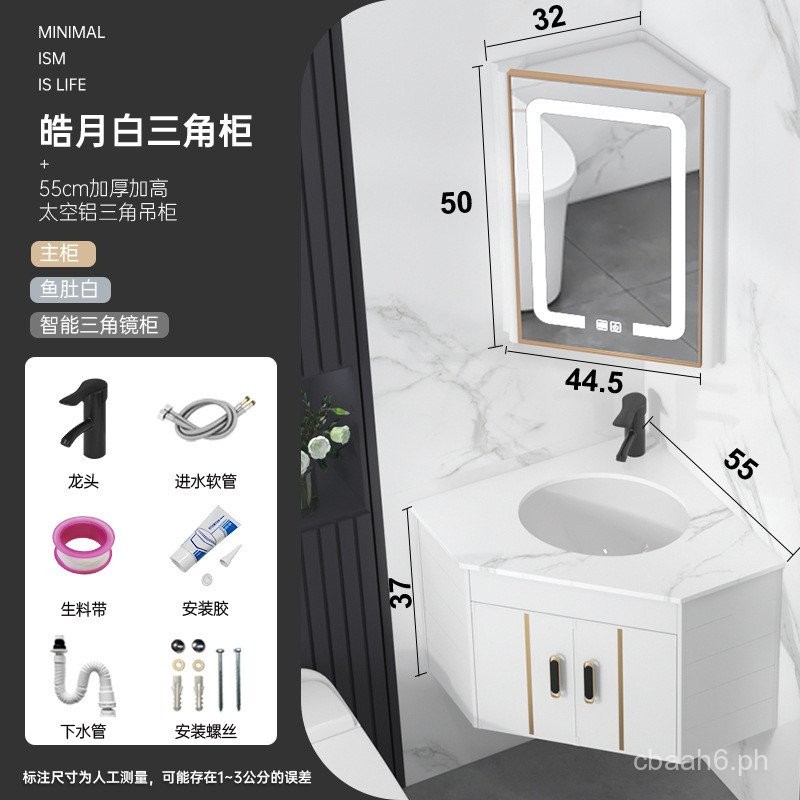 Triangle Bathroom Cabinet Wall-Mounted Wash Basin Ceramic Small ...