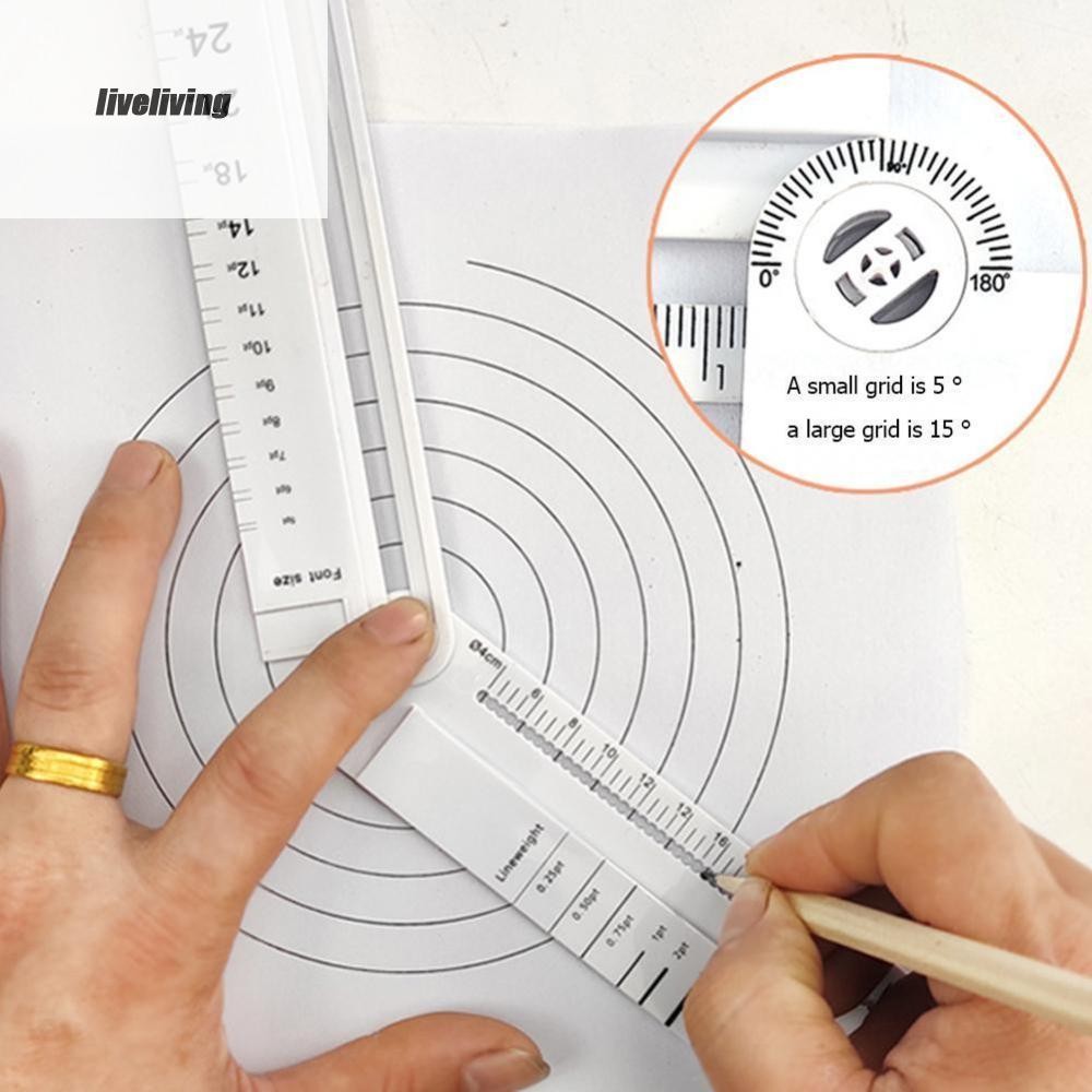 Multifunctional Folding Geometric Drawing Ruler DIY Drawing Line Pro ...