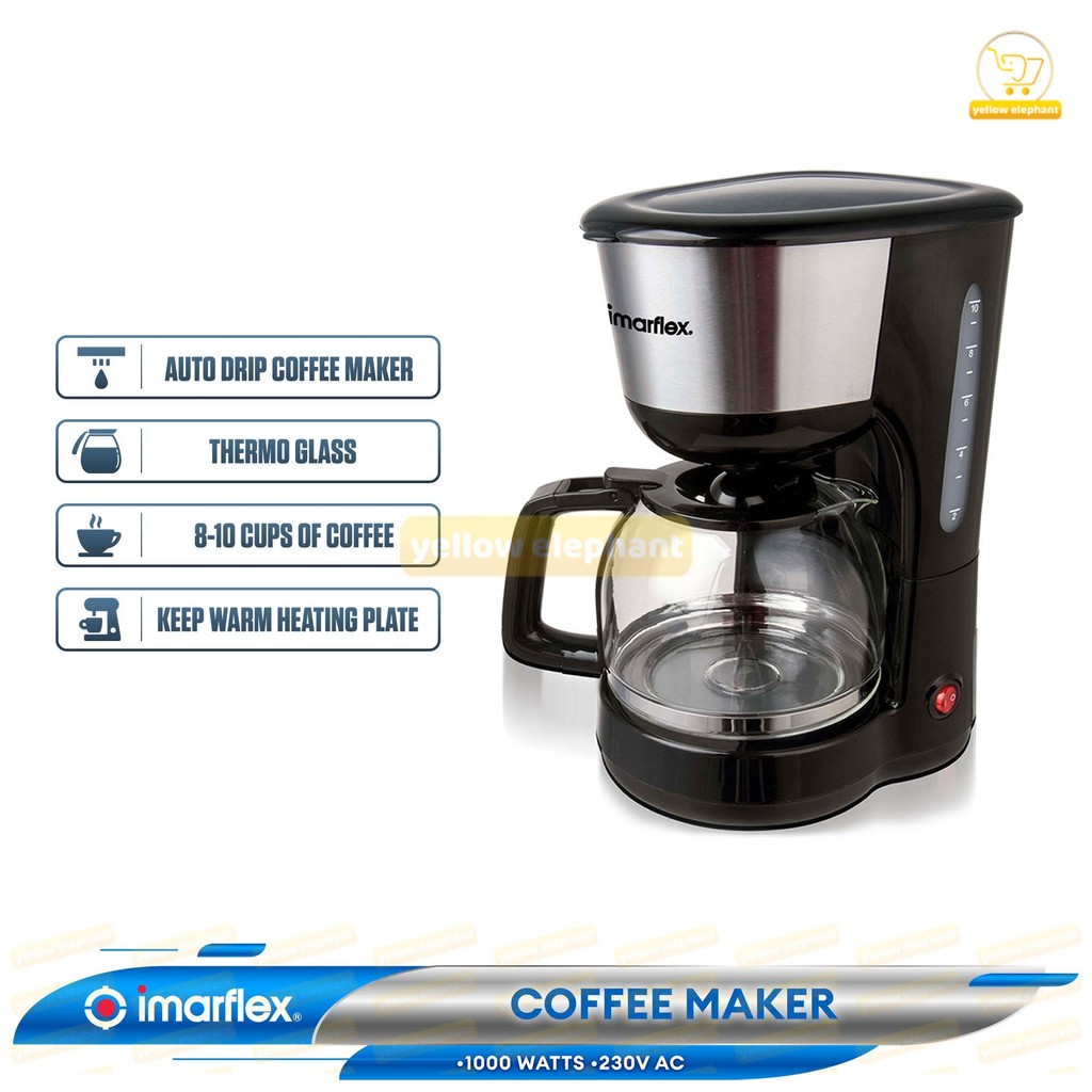 Imarflex ICM-700S Coffee Maker 8-10 cups capacity Black/Stainless ...