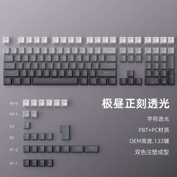 keycaps Aurora is engraved with keycaps that transmit light and ...