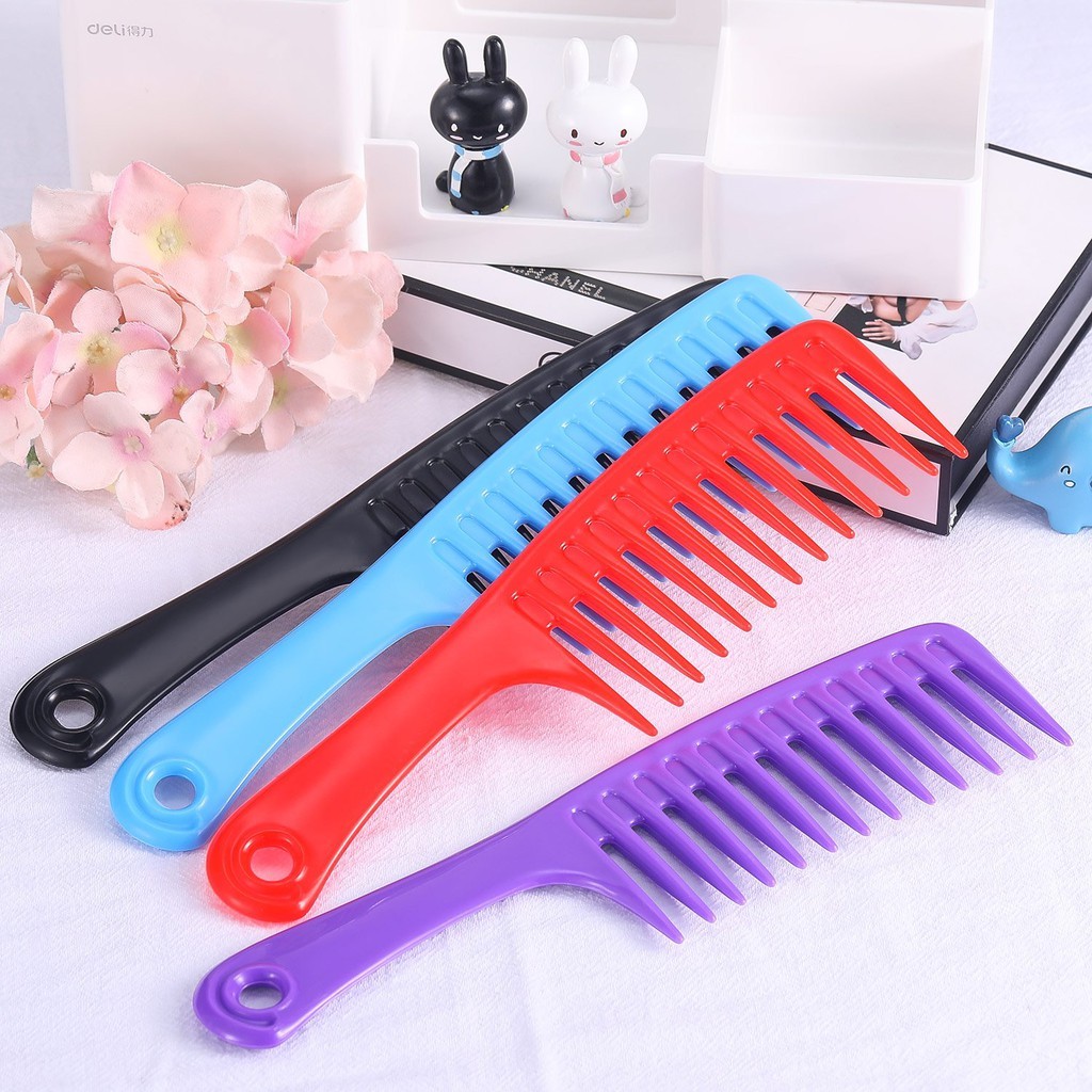 1 Pieces Anti-static Large Tooth Detangle Comb Wide Tooth Black Hair ...