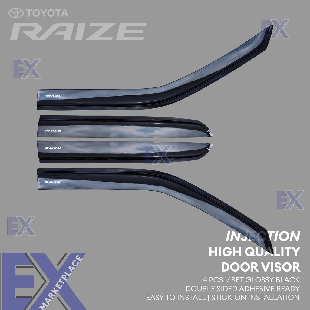 Toyota Raize 2021 - 2024 Window Door Rain Visor (Black) INJECTION ...