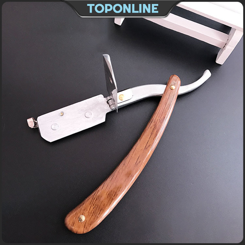 Folding Shaver Straight Edge Manual Shaving Knife Barber Razor Holder ...