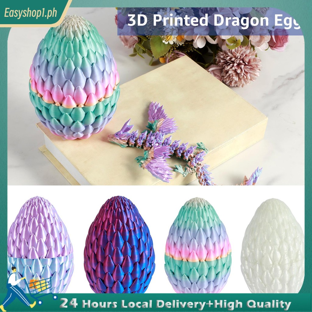 3D Printed Dragon with Dragon Egg Flexible Articulated Dragon Toys ...