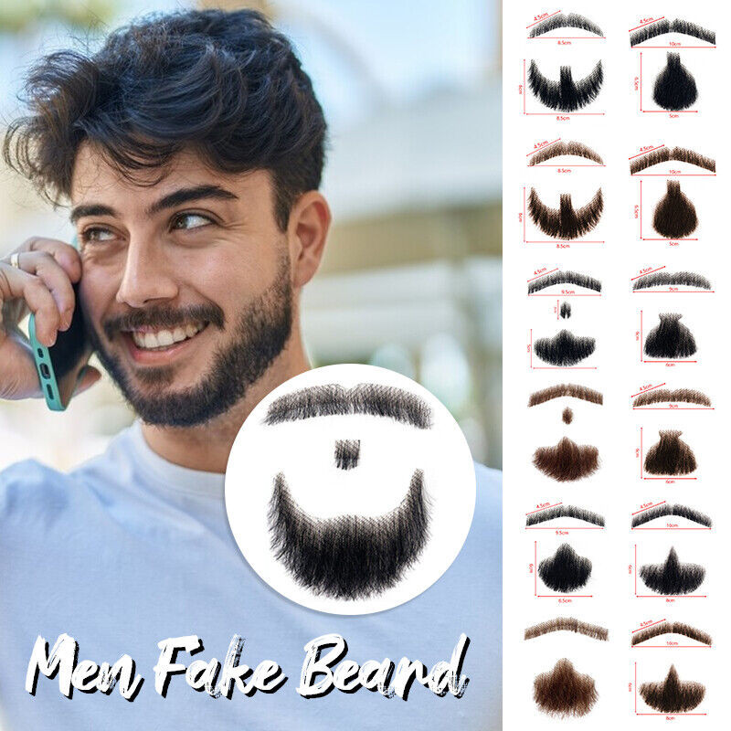 Realistic Fake Beard for Men Invisible Eight-Shape Fake Mustache ...
