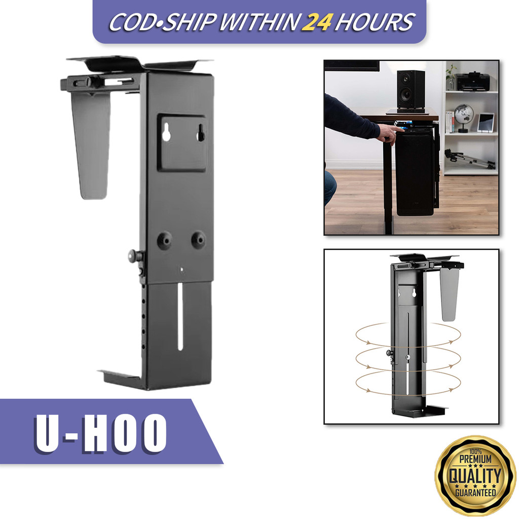 CPU Holder Under Desk Adjustable Hanging CPU Bracket,Computer Wall And ...