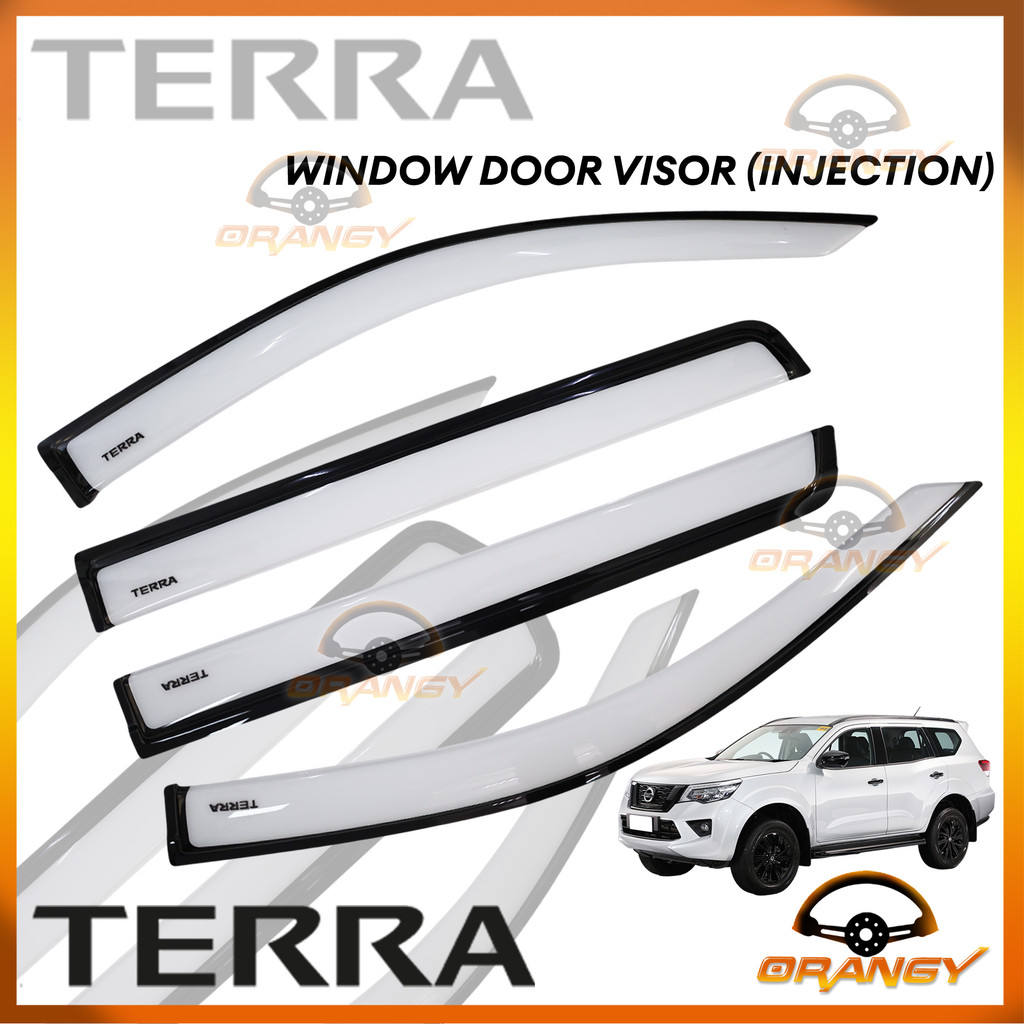 Nissan Terra 2018 to 2025 INJECTION Window Door Rain Visor BLACK WHITE ...