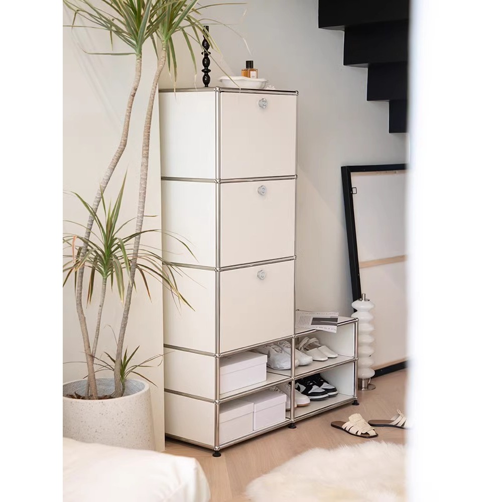 Medieval USM Modular Shoe Cabinet with Shoe Changing Stool for Home Use ...