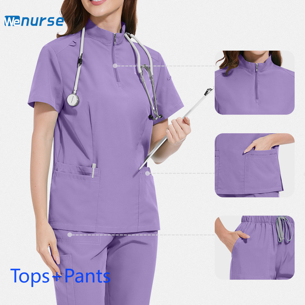 Medical Doctor Nurse Surgical Uniforms Woman Scrub Set Beauty Salon ...